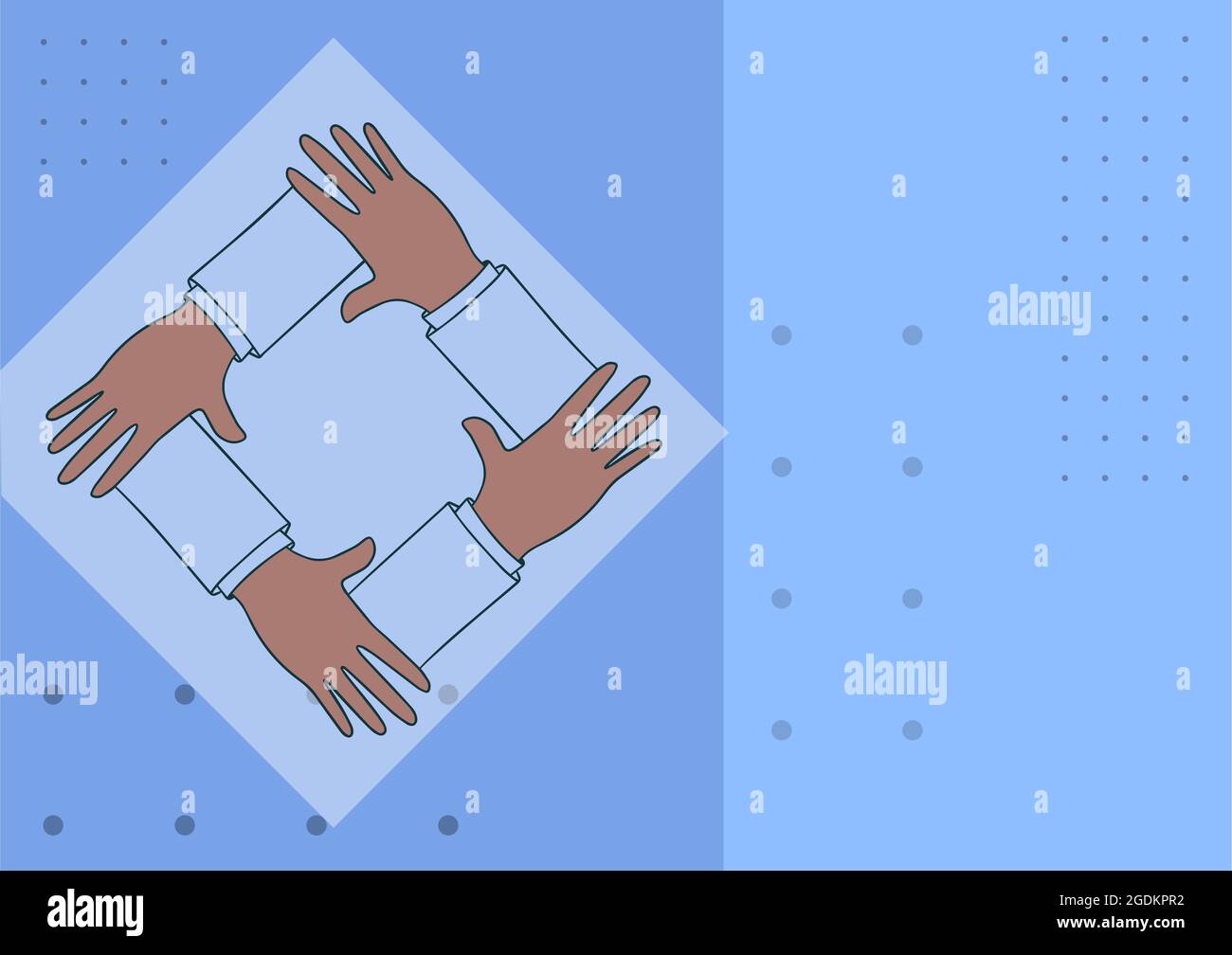 Four Hands Drawing Holding Arm Together Showing Connection Symbol ...