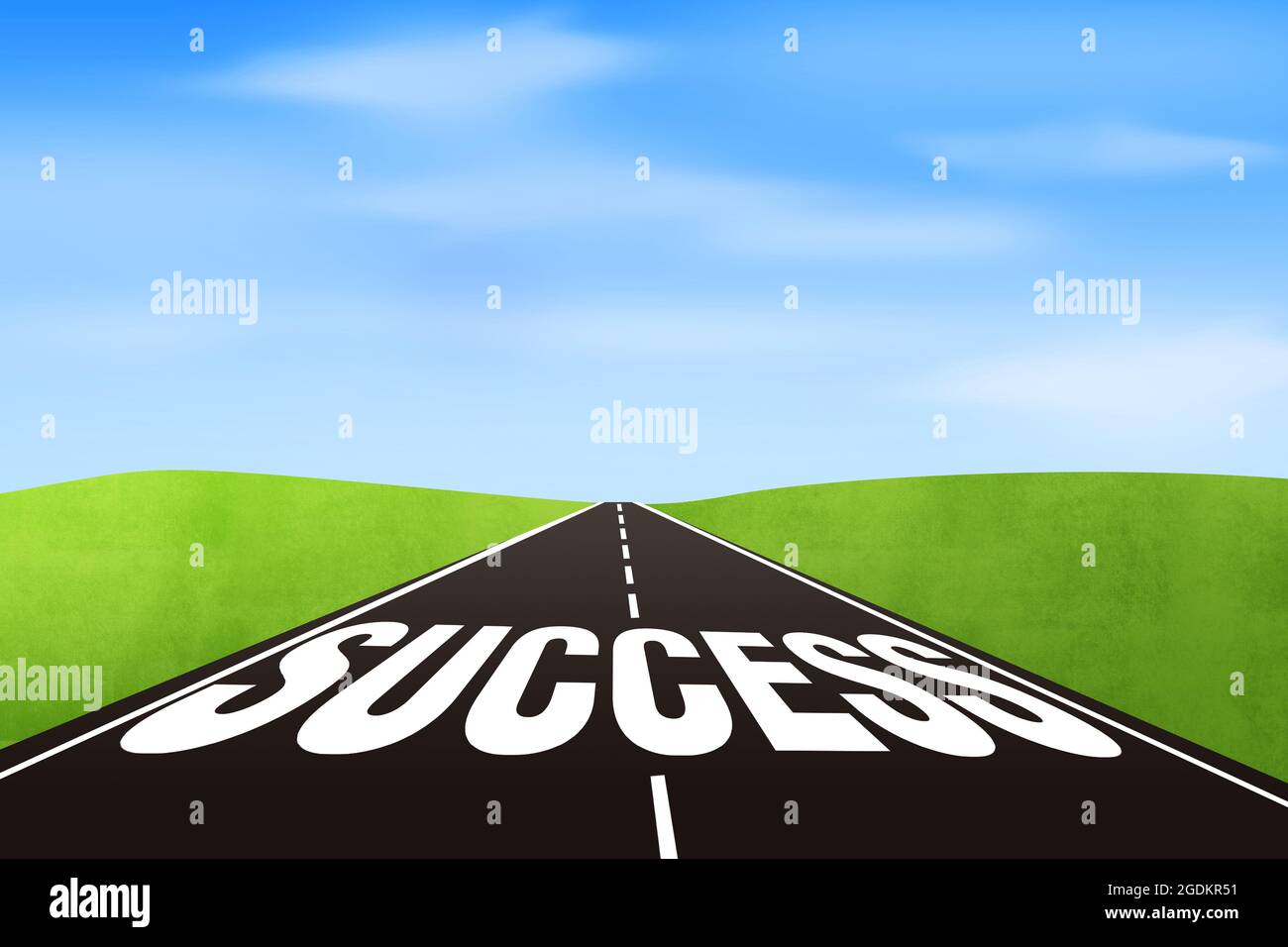 Road to Success Abstract Background with Dark Road and Success written ...
