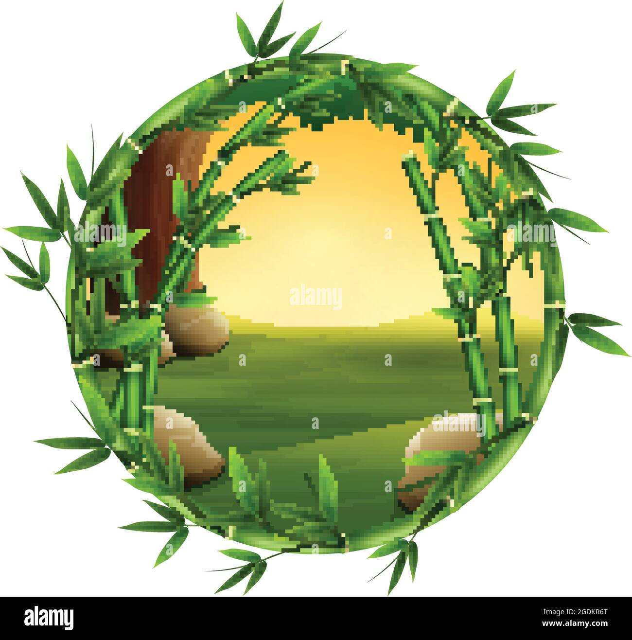 Illustration of bamboo trees in frame nature Stock Vector Image & Art ...