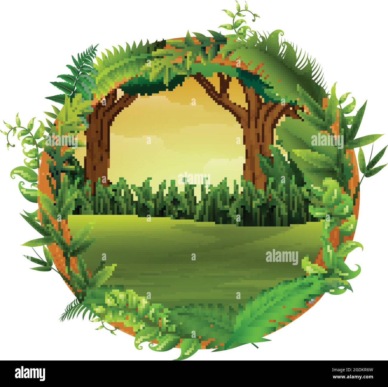 The forest in wood circle Stock Vector Image & Art - Alamy