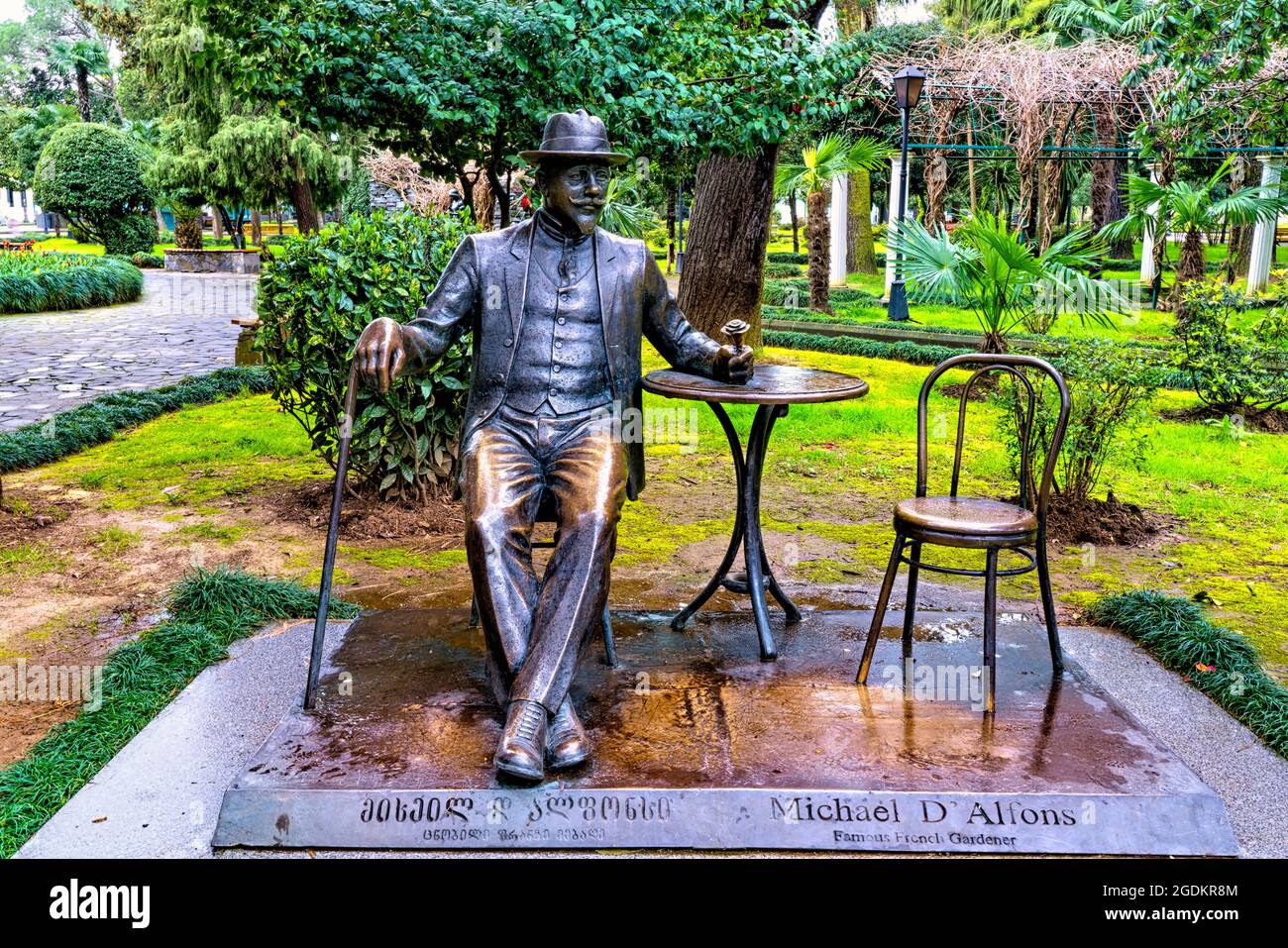 Batumi, Georgia - April 05, 2021: Iron monument of Michael D Alfons ...