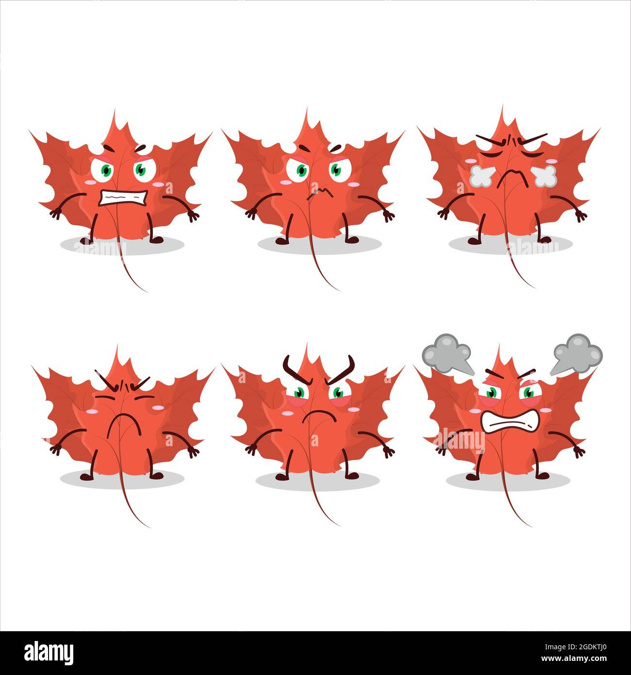 Autumn blaze maple cartoon character with various angry expressions ...