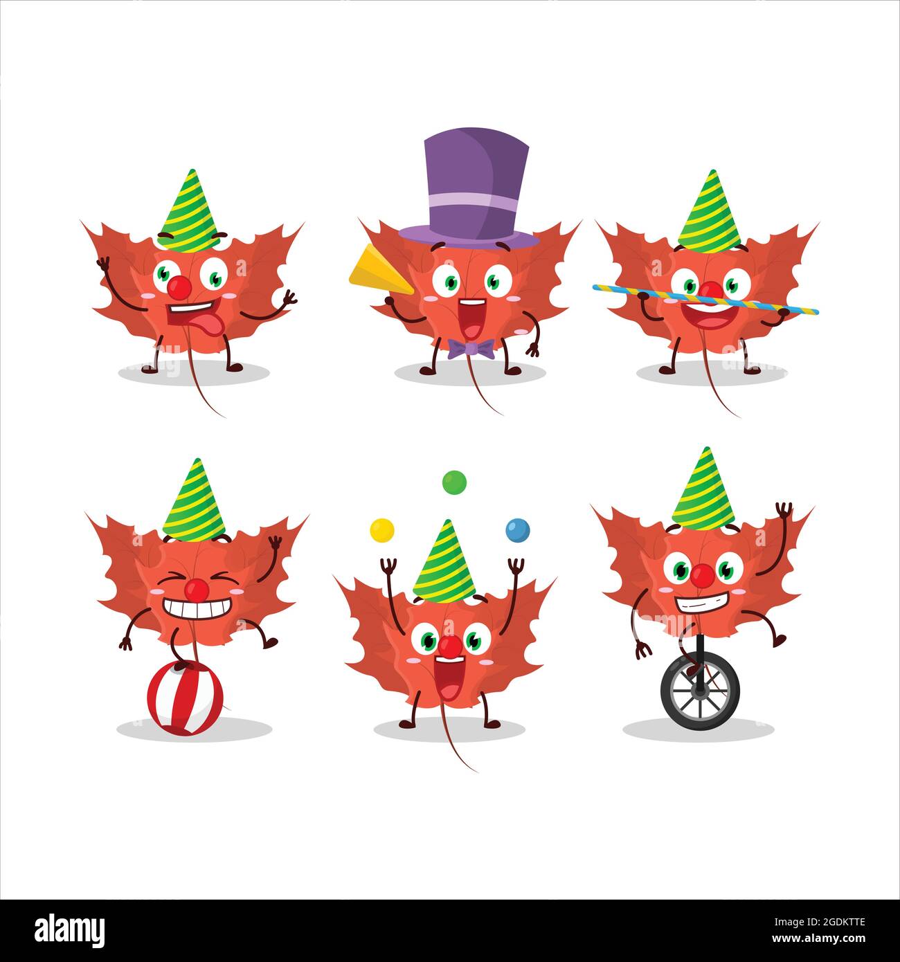 Cartoon character of autumn blaze maple with various circus shows ...