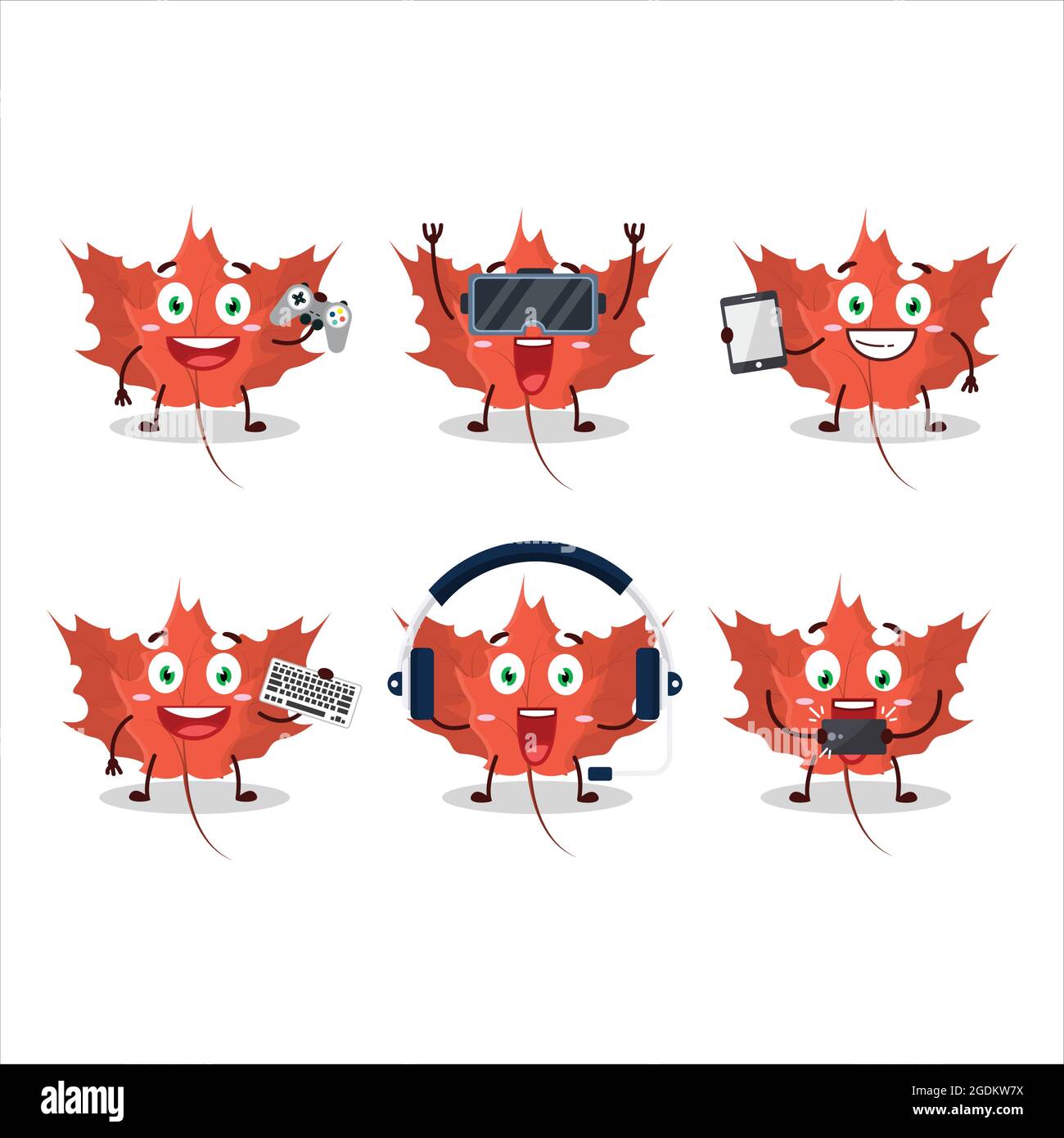 Autumn blaze maple cartoon character are playing games with various ...