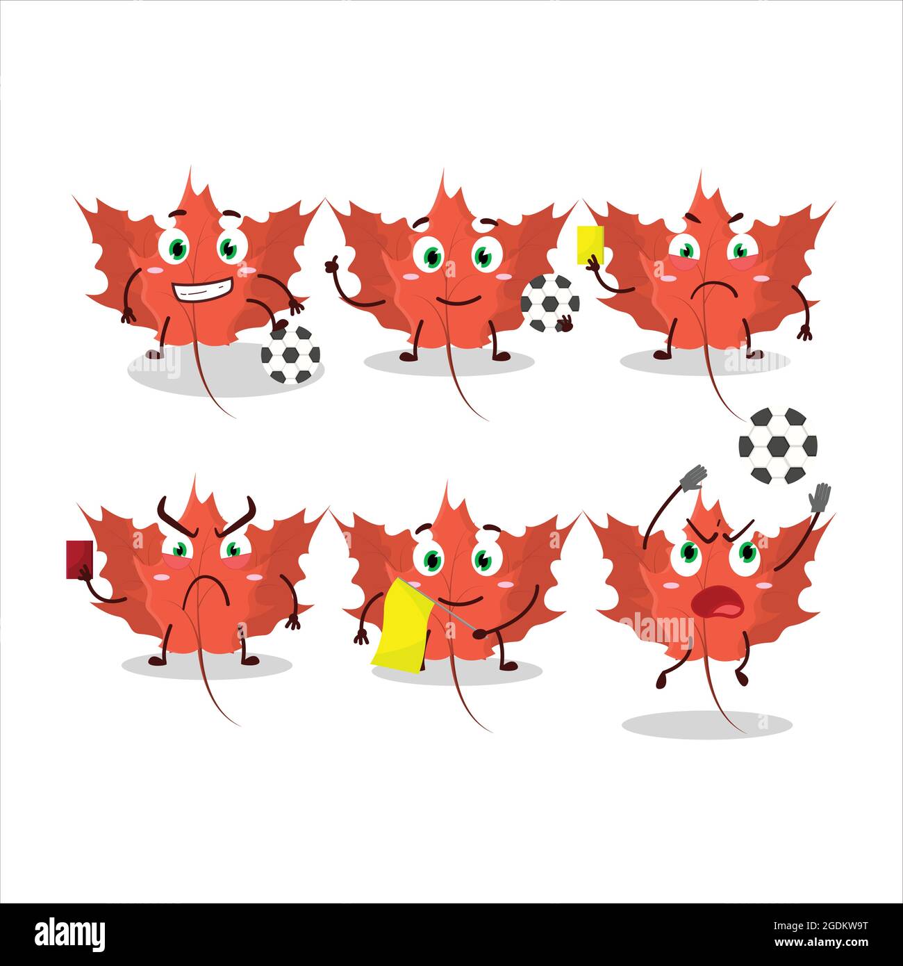 Autumn blaze maple cartoon character working as a Football referee ...