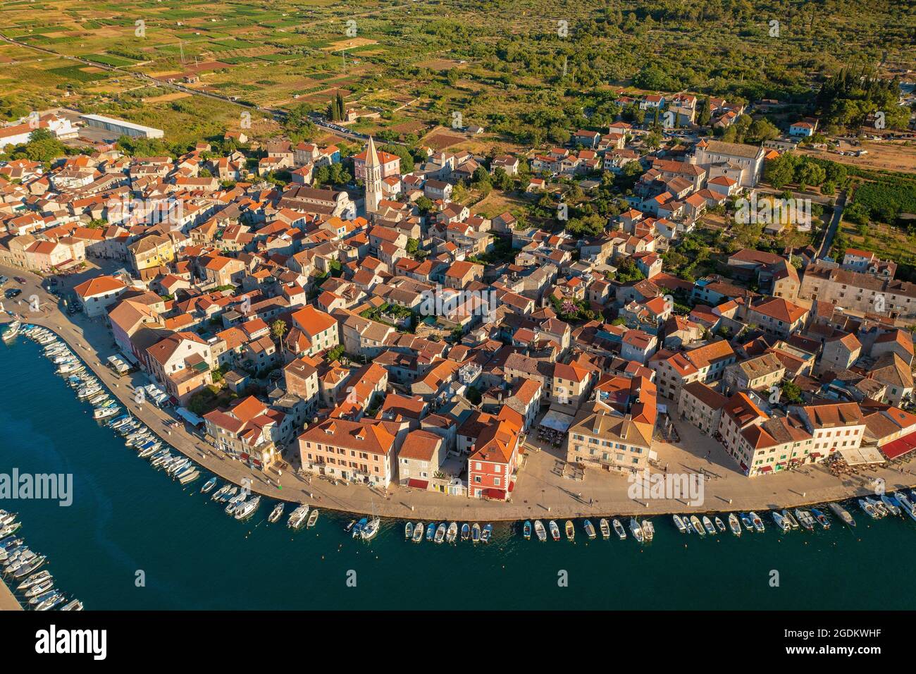 Aerial view of Stari Grad town on Hvar island, Croatia Stock Photo - Alamy