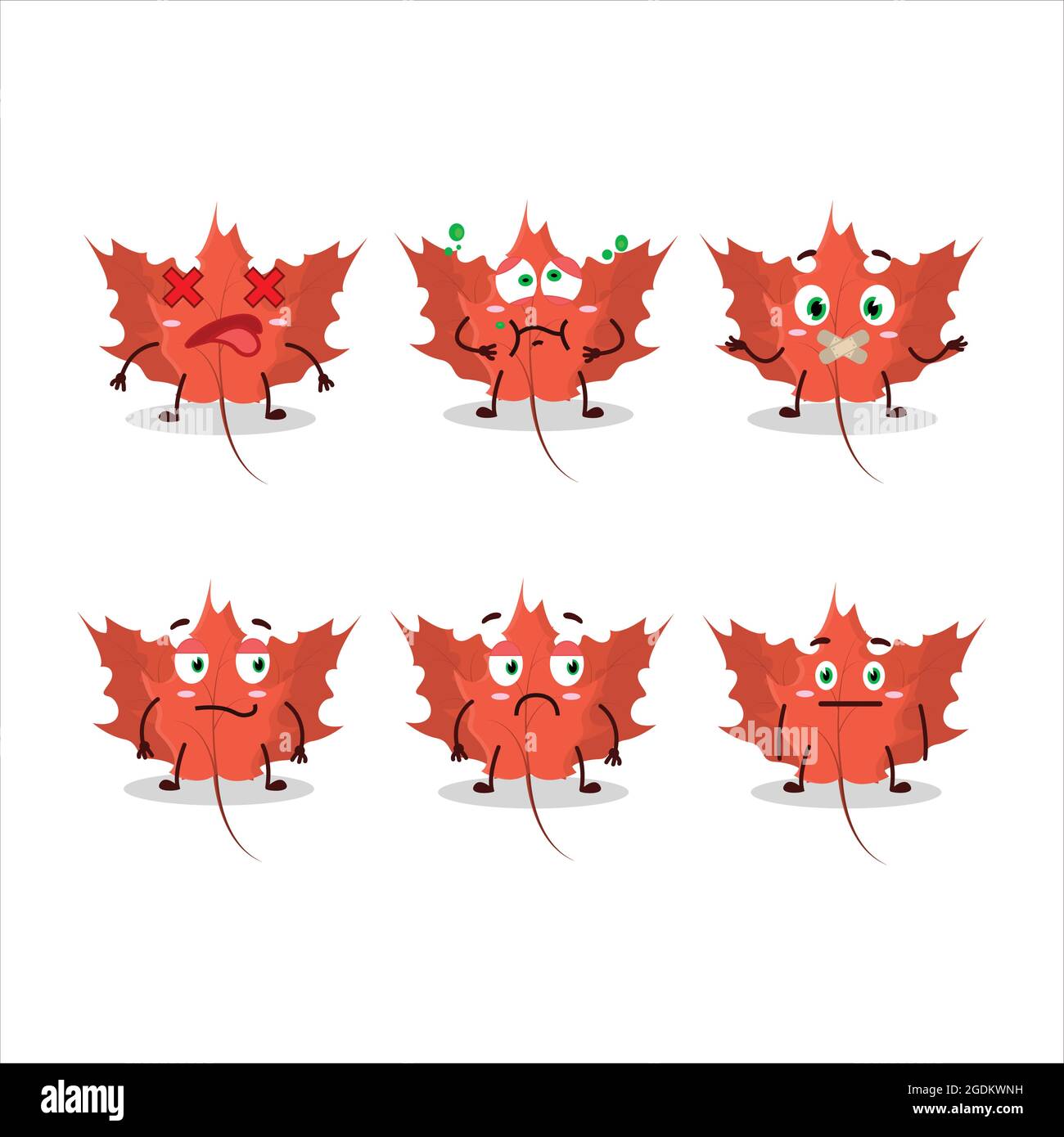 Autumn blaze maple cartoon character with nope expression. Vector ...