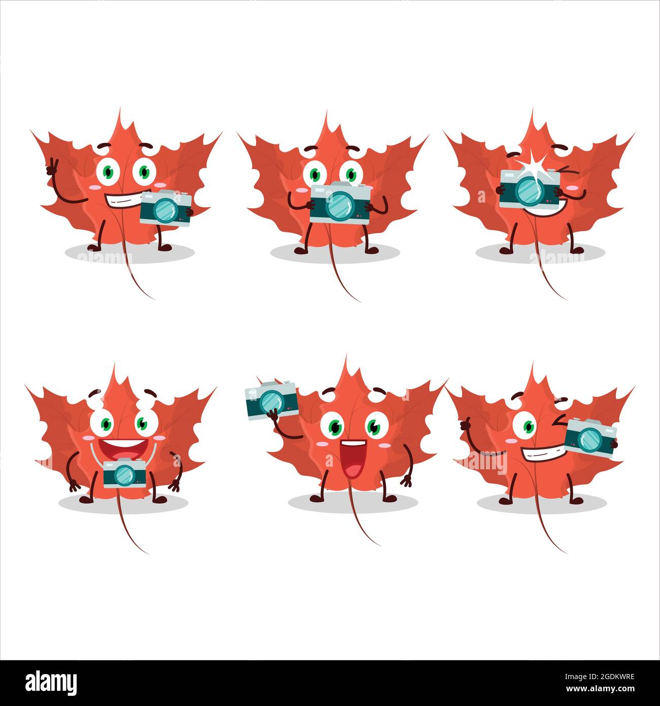 Photographer profession emoticon with autumn blaze maple cartoon ...