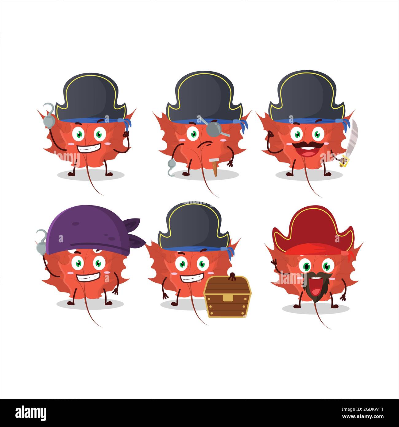 Cartoon character of autumn blaze maple with various pirates emoticons ...
