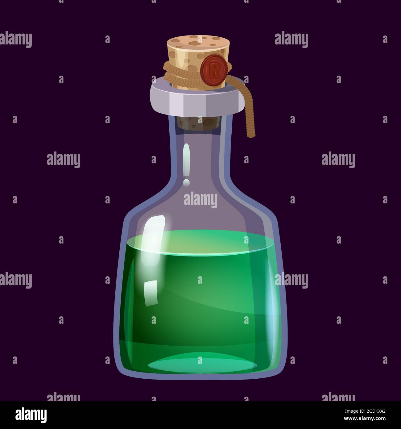 Bottle liquid potion magic elixir colorful . Game icon GUI for app games user interface. Vector ...