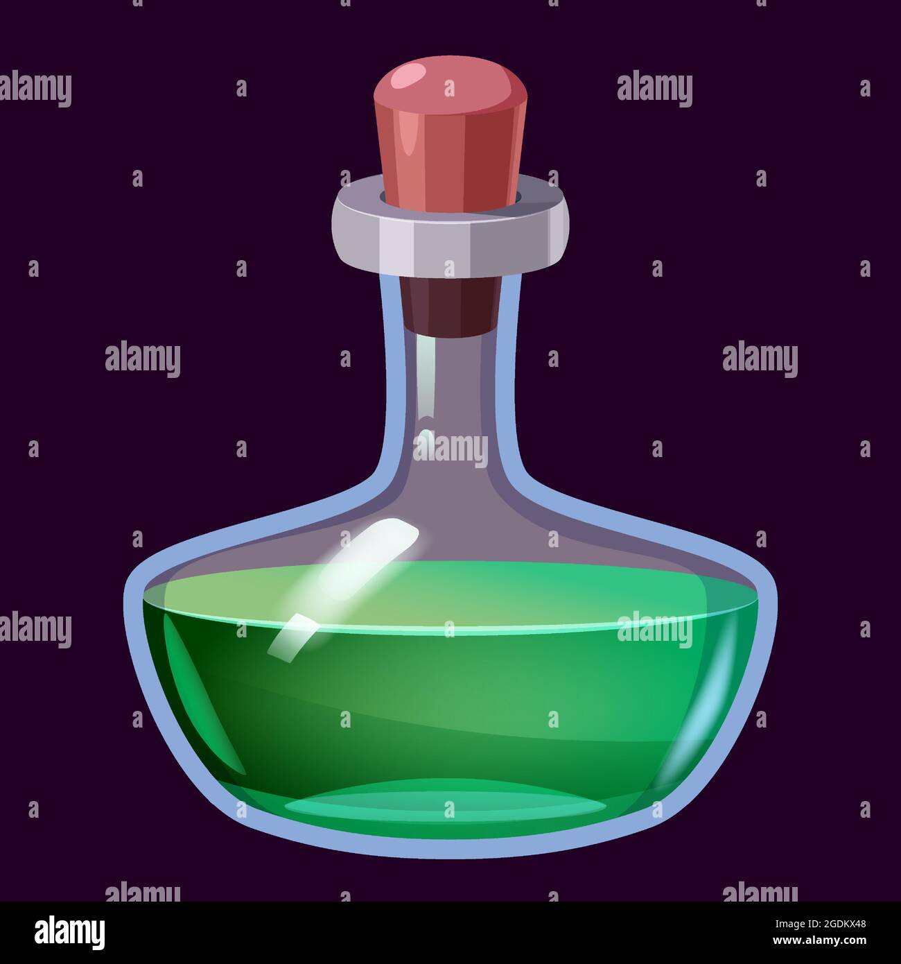 Bottle liquid potion magic elixir colorful . Game icon GUI for app games user interface. Vector ...