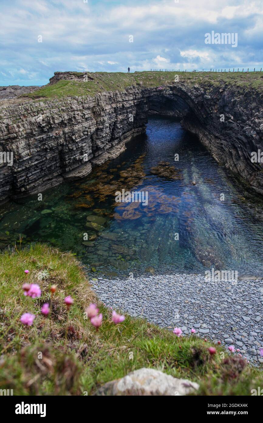 The coastal landscape of the Bridges of Ross, County Clare, Eire - a ...
