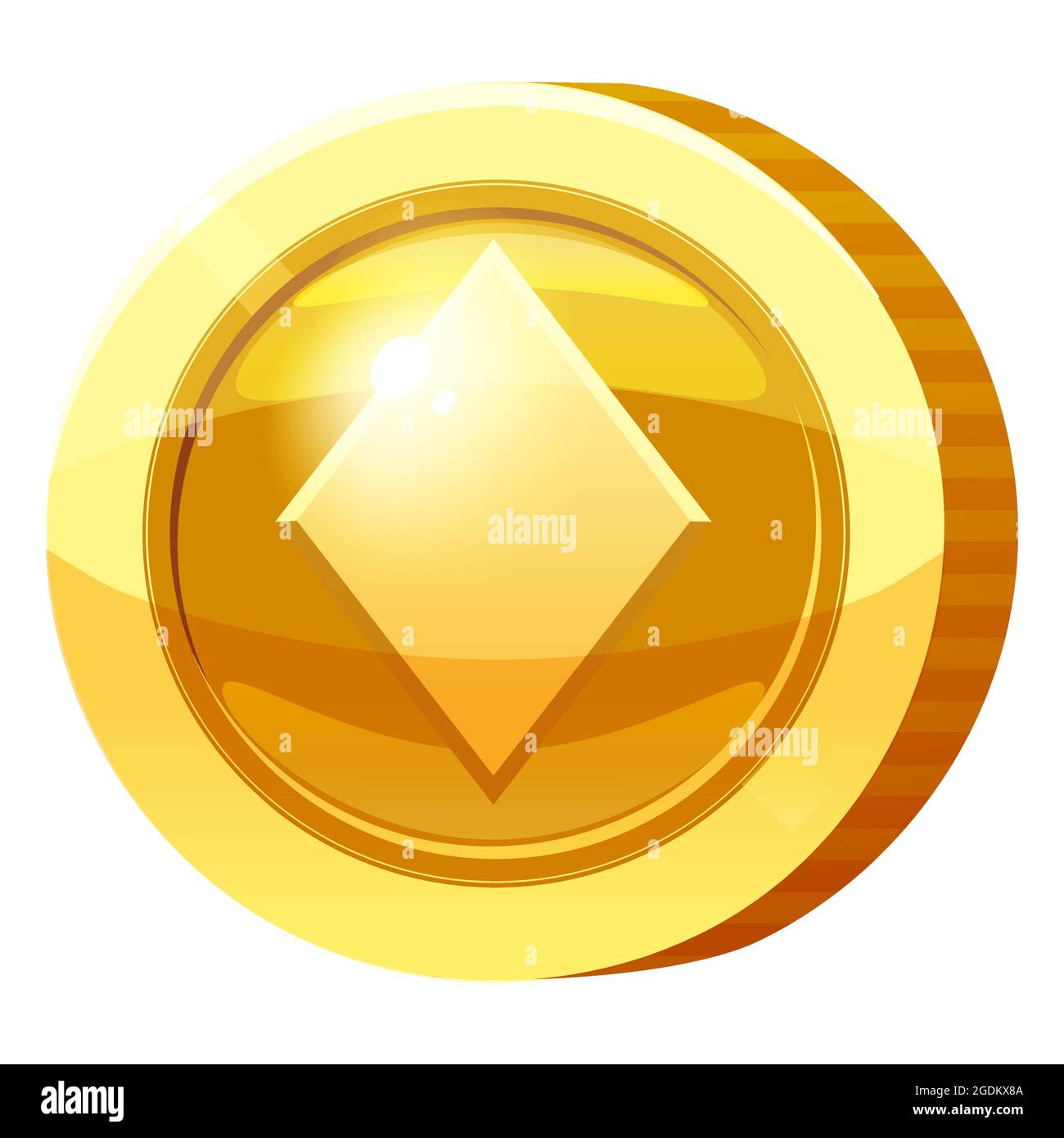 Gold Medal Coin Tambourines symbol. Golden token for games, user ...