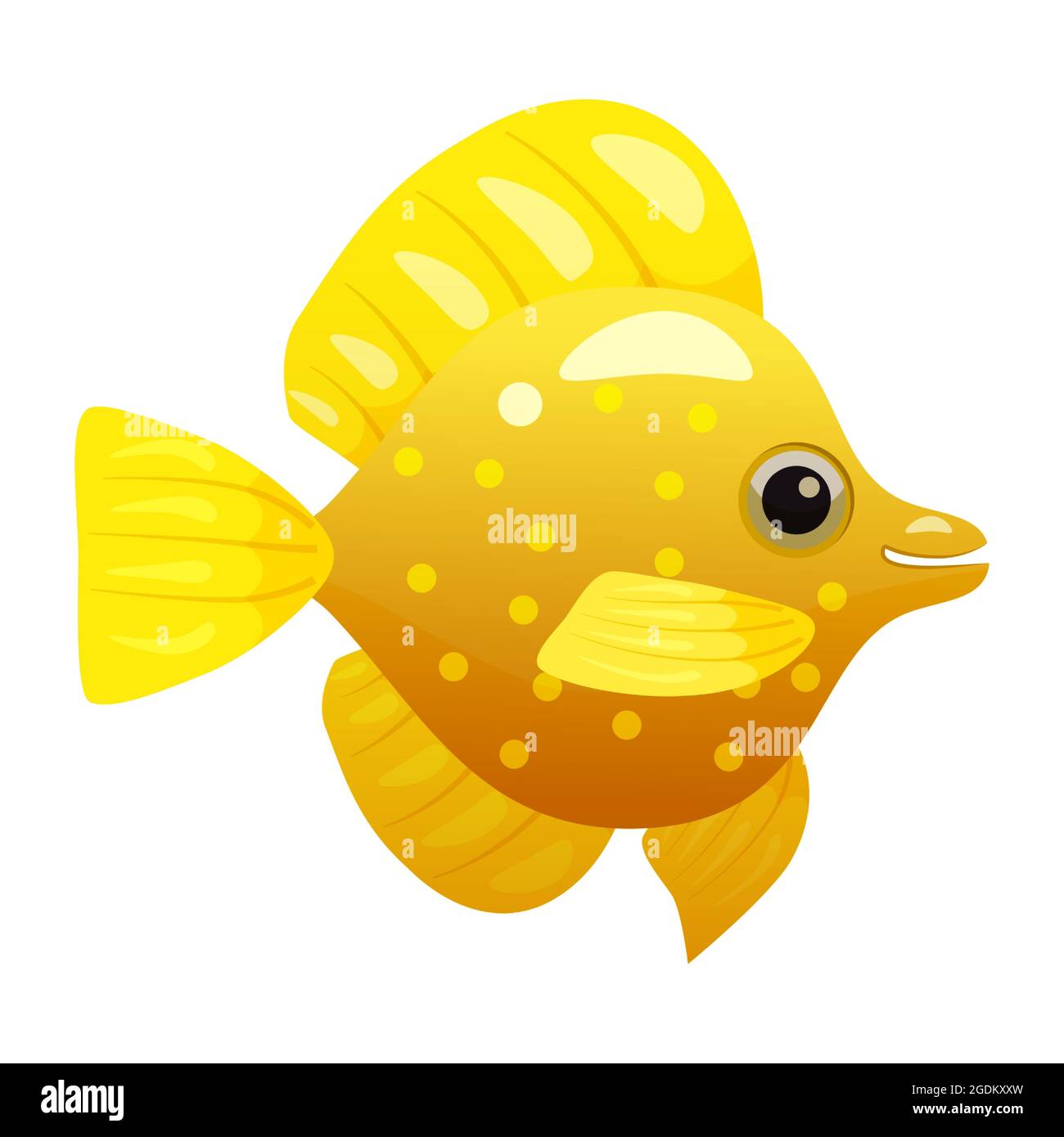 Tropical yellow fish, coral reef exotic pet animal. Aquarium sea life ...