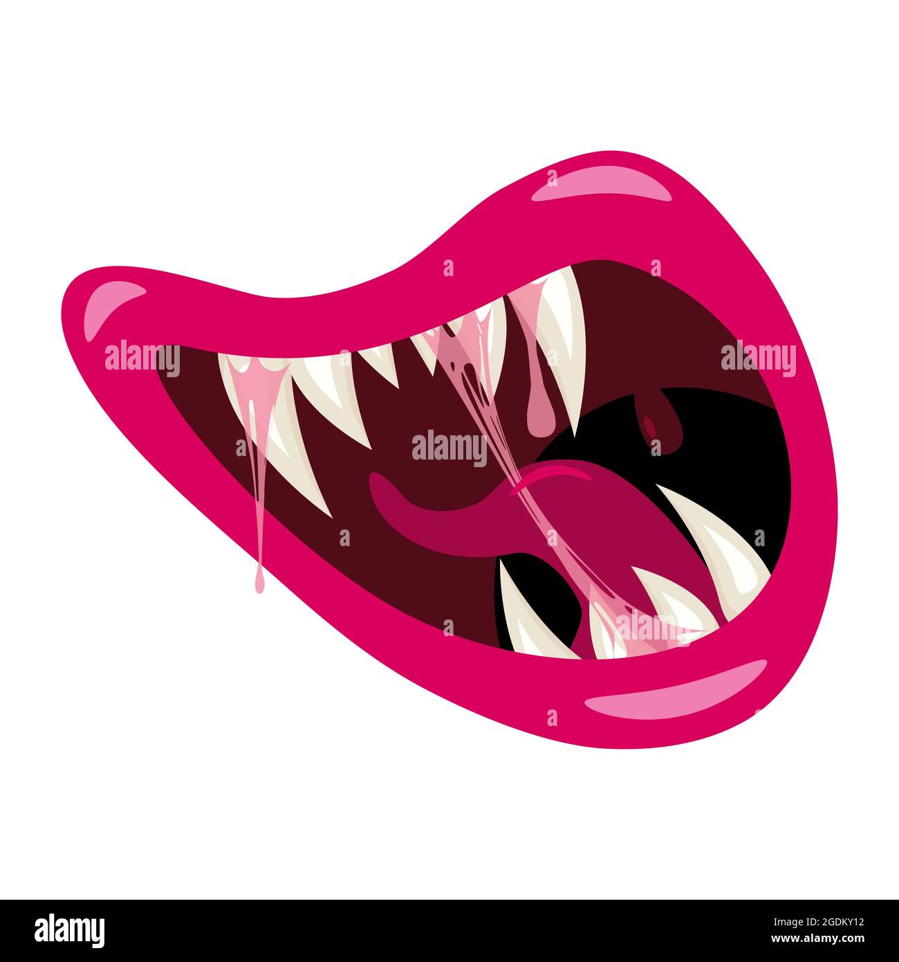 Monster mouth creepy and scary. Funny jaws teeths tongue creatures ...