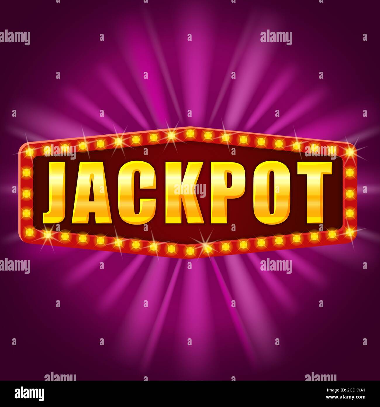 Jackpot Winner banner shining retro sign illuminated by spotlights ...