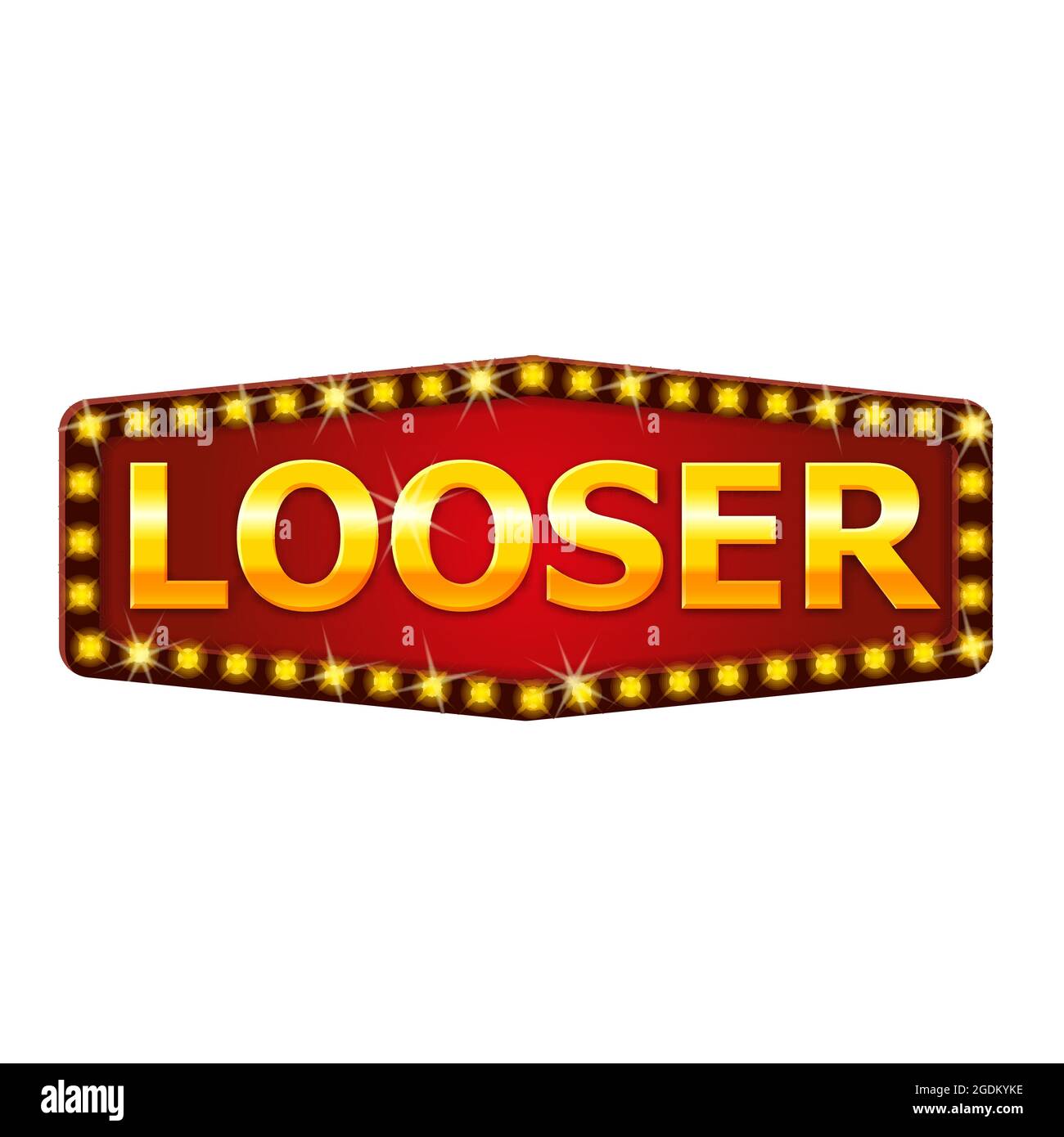 Looser frame label shiny banner with glowing lamps. Lottery poker ...