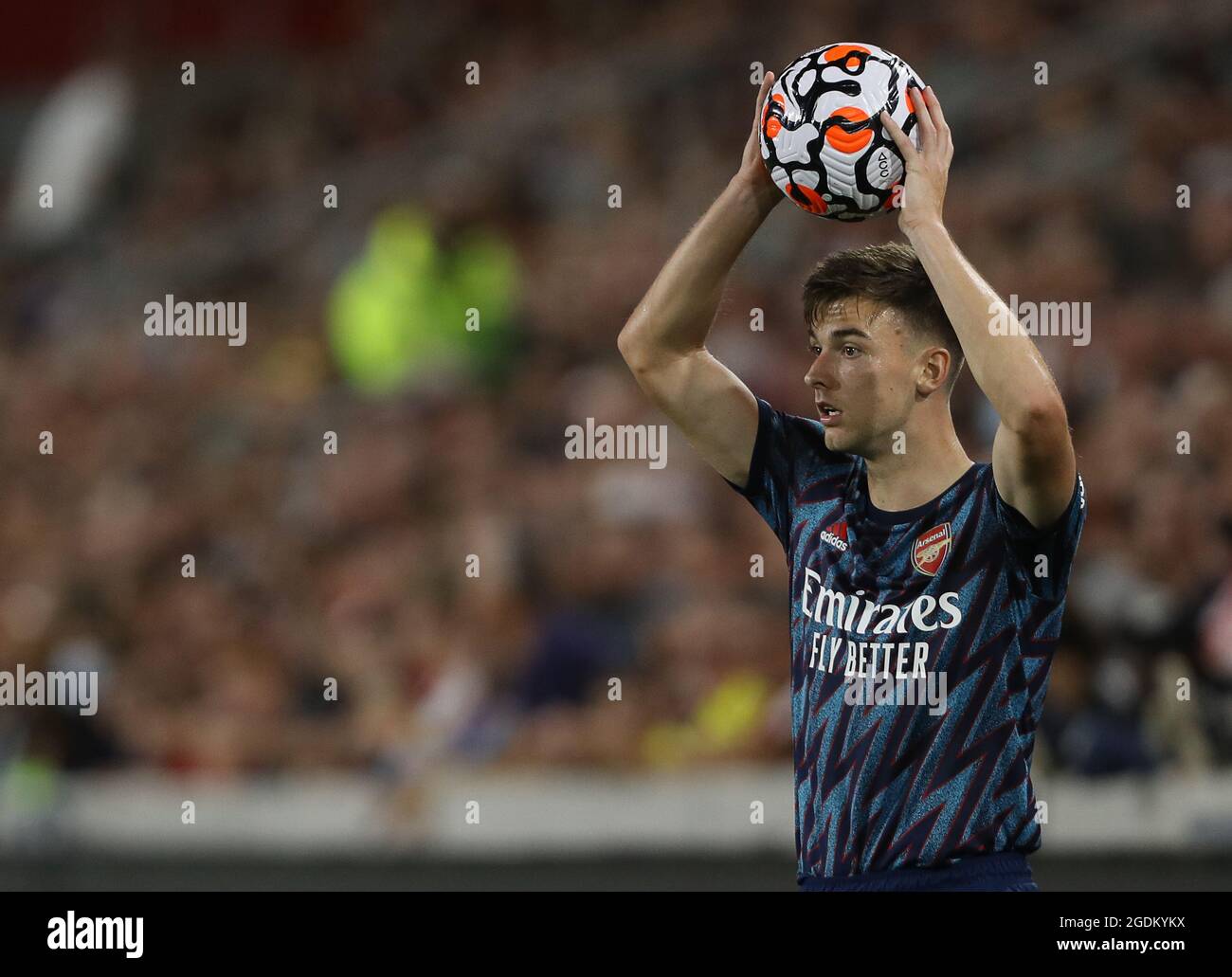 London, UK, 13th August 2021. Kieran Tierney of Arsenal during the ...