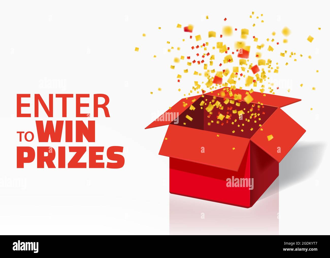 Box Exploision, Blast. Open Red Gift Box and Confetti. Enter to Win ...