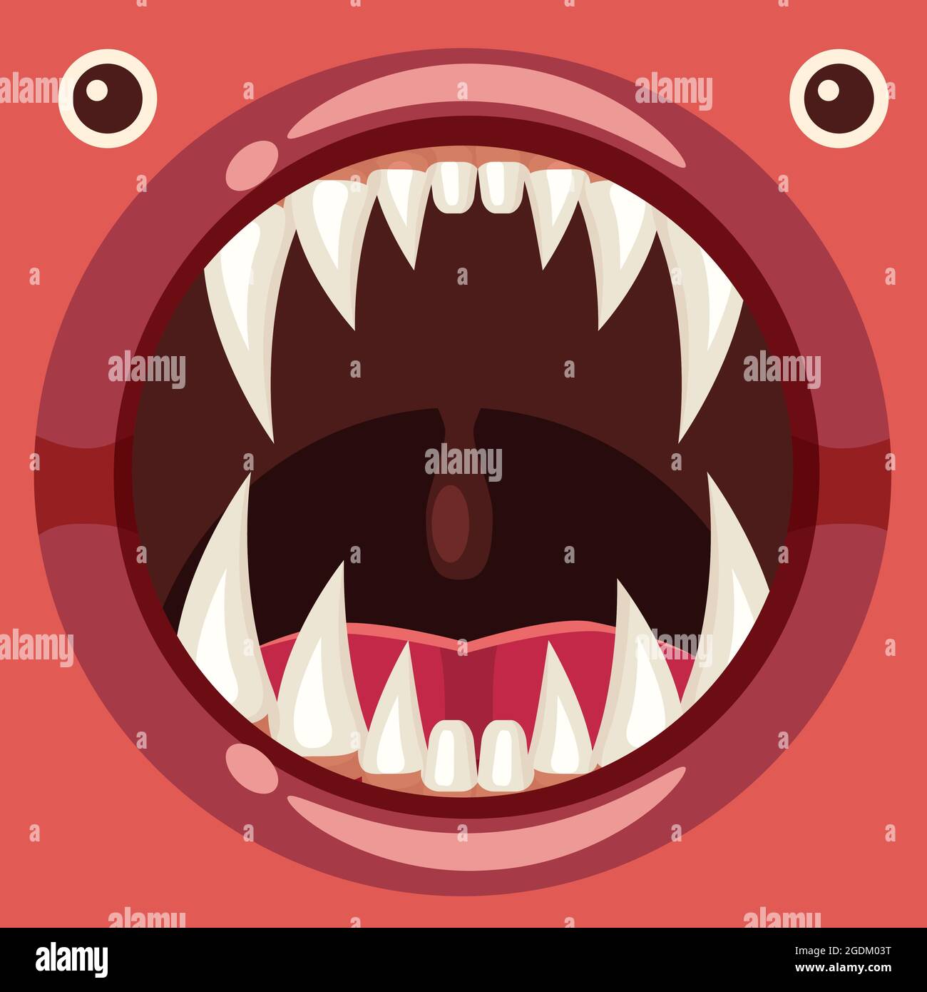 Predatory jaws of a fantastic horrible scary monster with slime ...