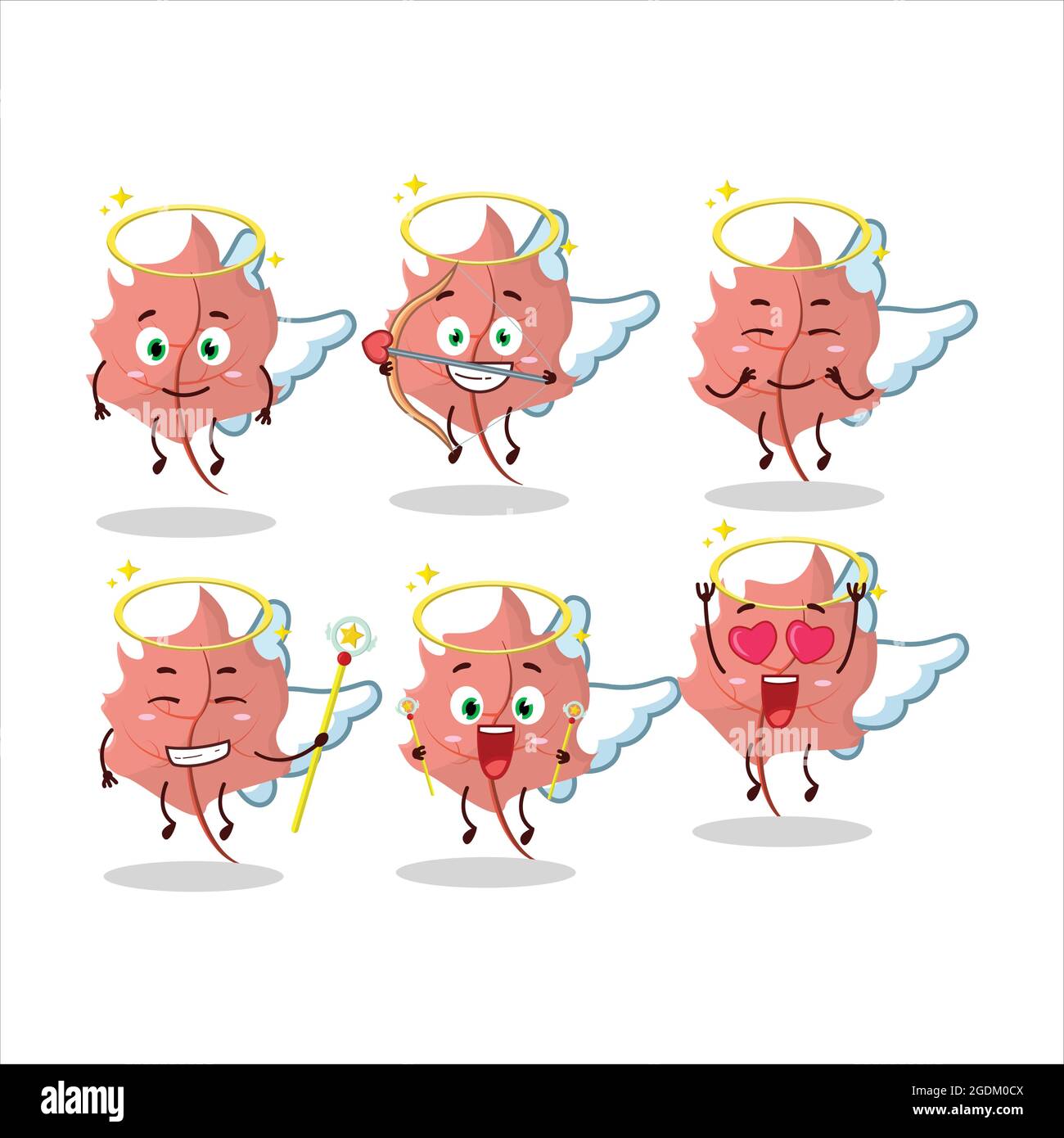 Pink maple cartoon designs as a cute angel character. Vector ...