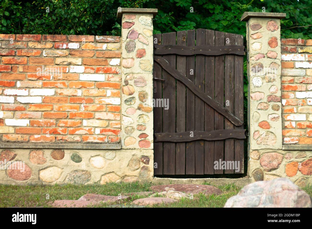 Brick Fence Gate Landscape