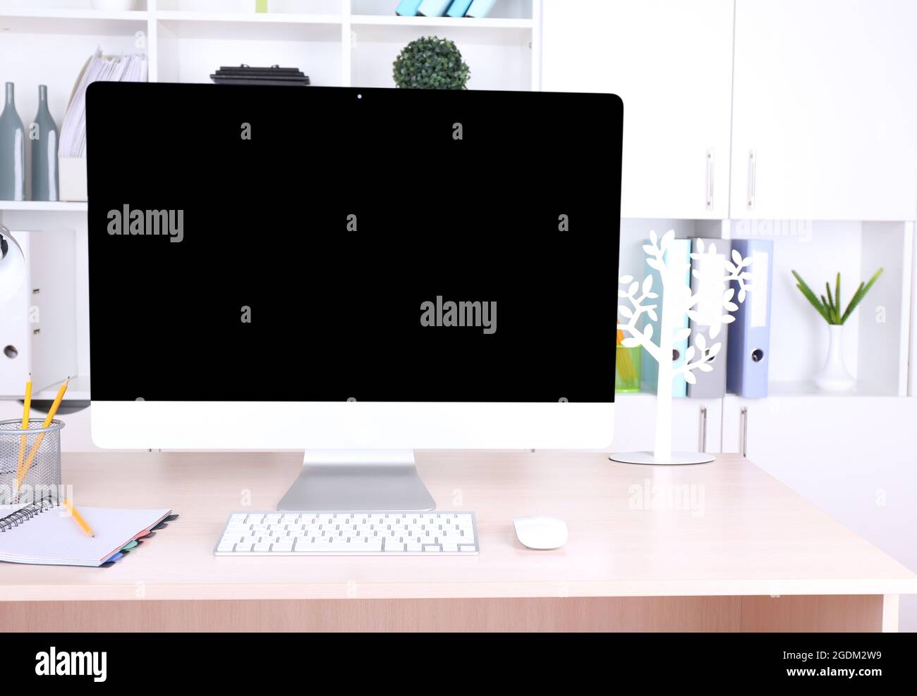 Office workplace with modern computer Stock Photo - Alamy