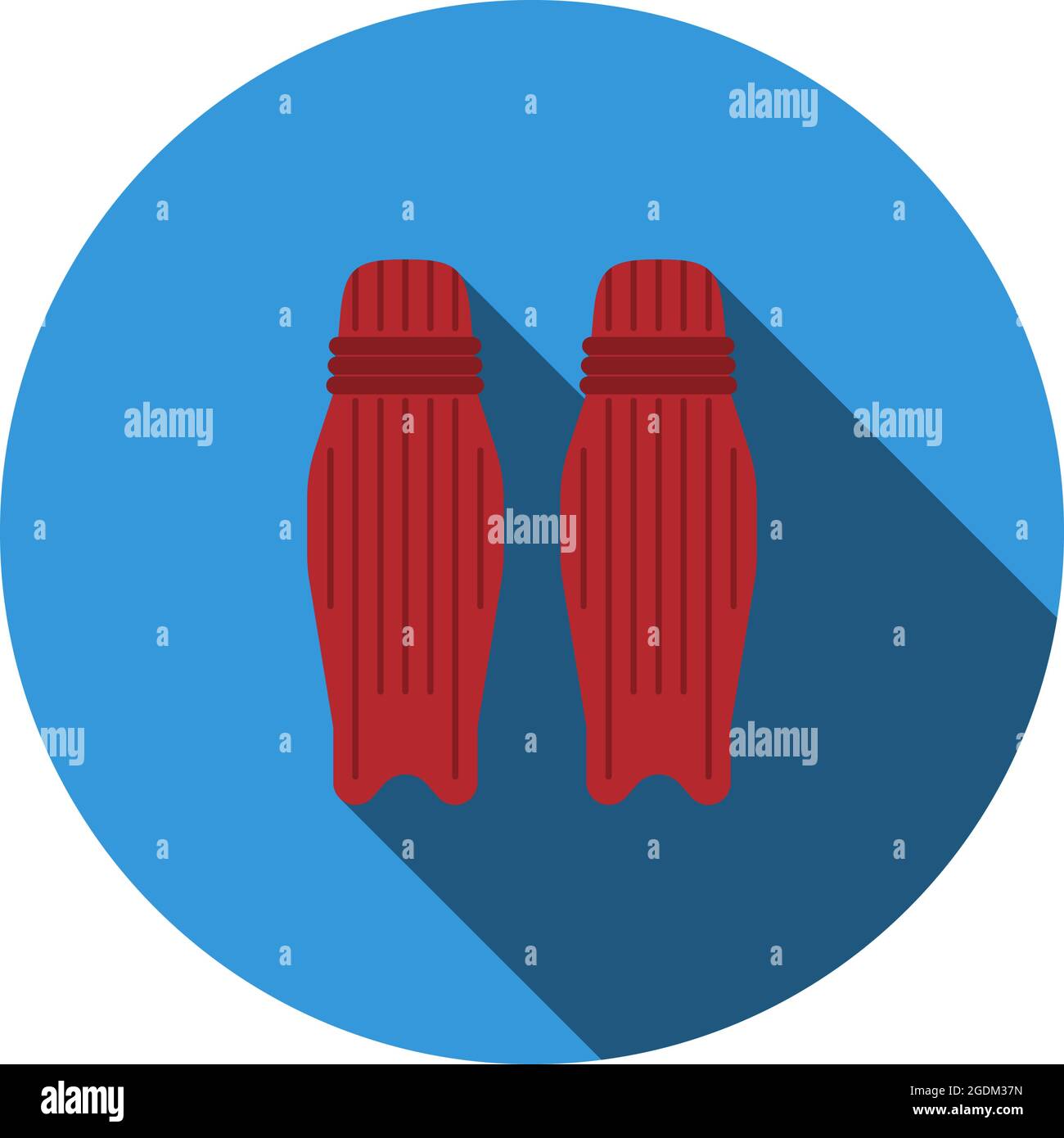 Cricket Leg Protection Icon. Flat Circle Stencil Design With Long ...