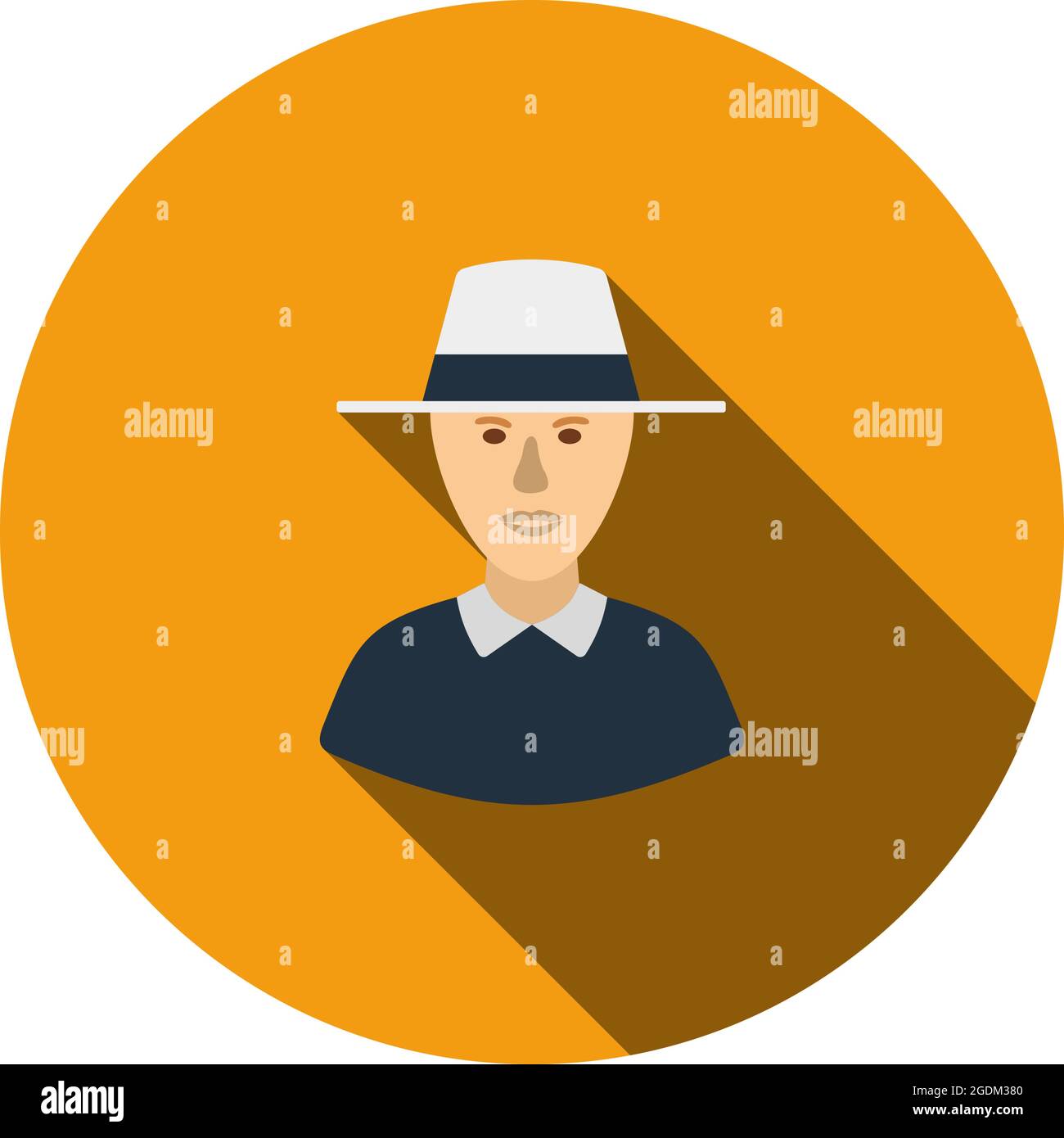 Cricket Umpire Icon. Flat Circle Stencil Design With Long Shadow ...