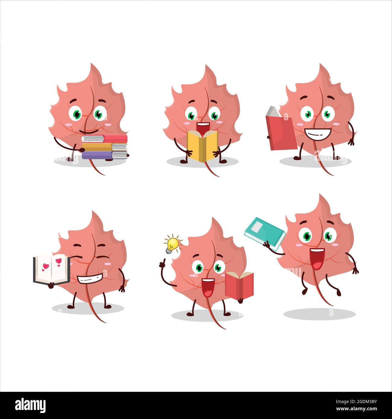 A picture of pink maple cartoon character concept reading an amusing ...