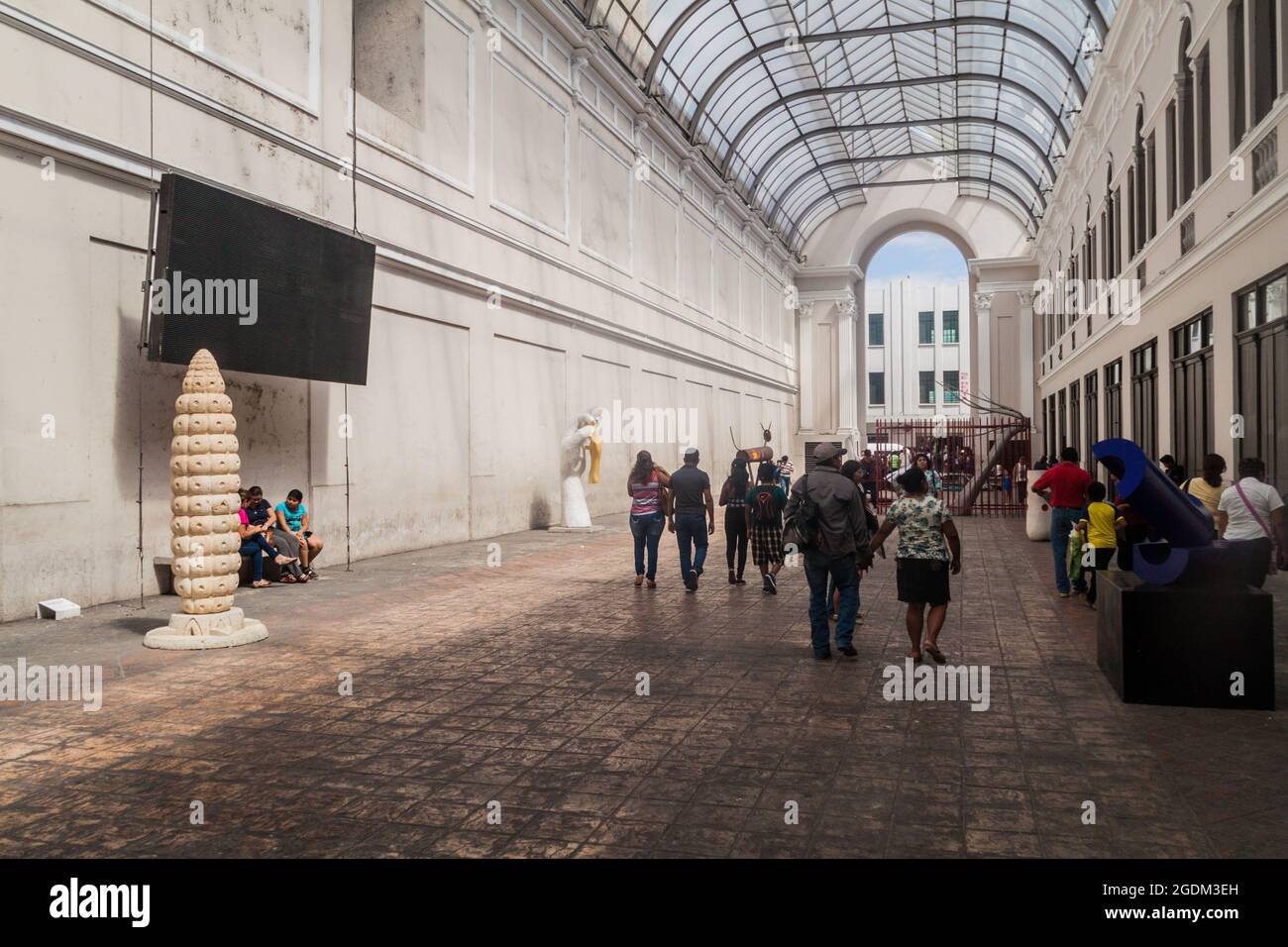 MERIDA, MEXICO - FEB 27, 2016: Alley with contemporary art in Merida ...