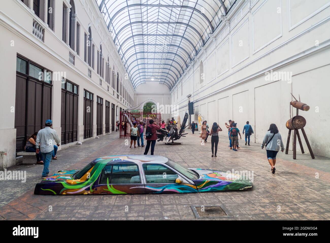 MERIDA, MEXICO - FEB 27, 2016: Alley with contemporary art in Merida ...