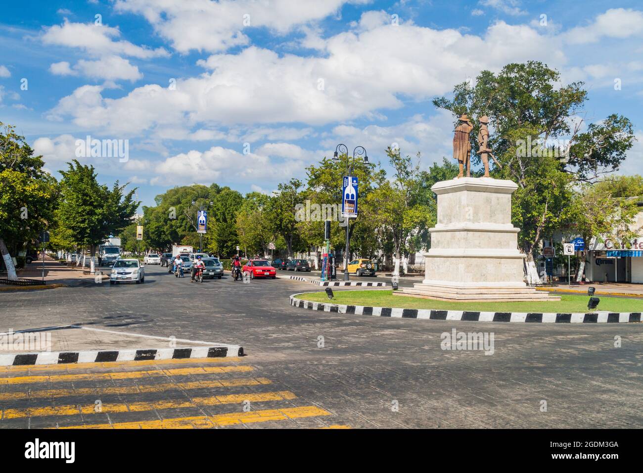 MERIDA, MEXICO - FEB 27, 2016: Statue of Yucatan's conquerors, father ...