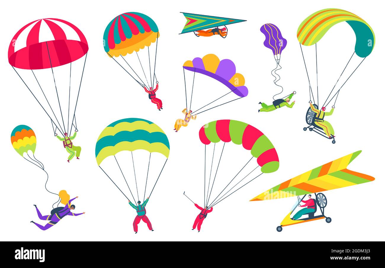 Gliding parachutes Stock Vector Images - Alamy
