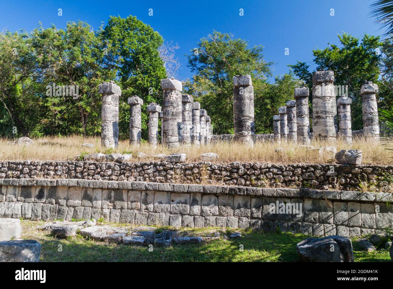 Temple group of the thousand columns in the Mayan archeological site ...