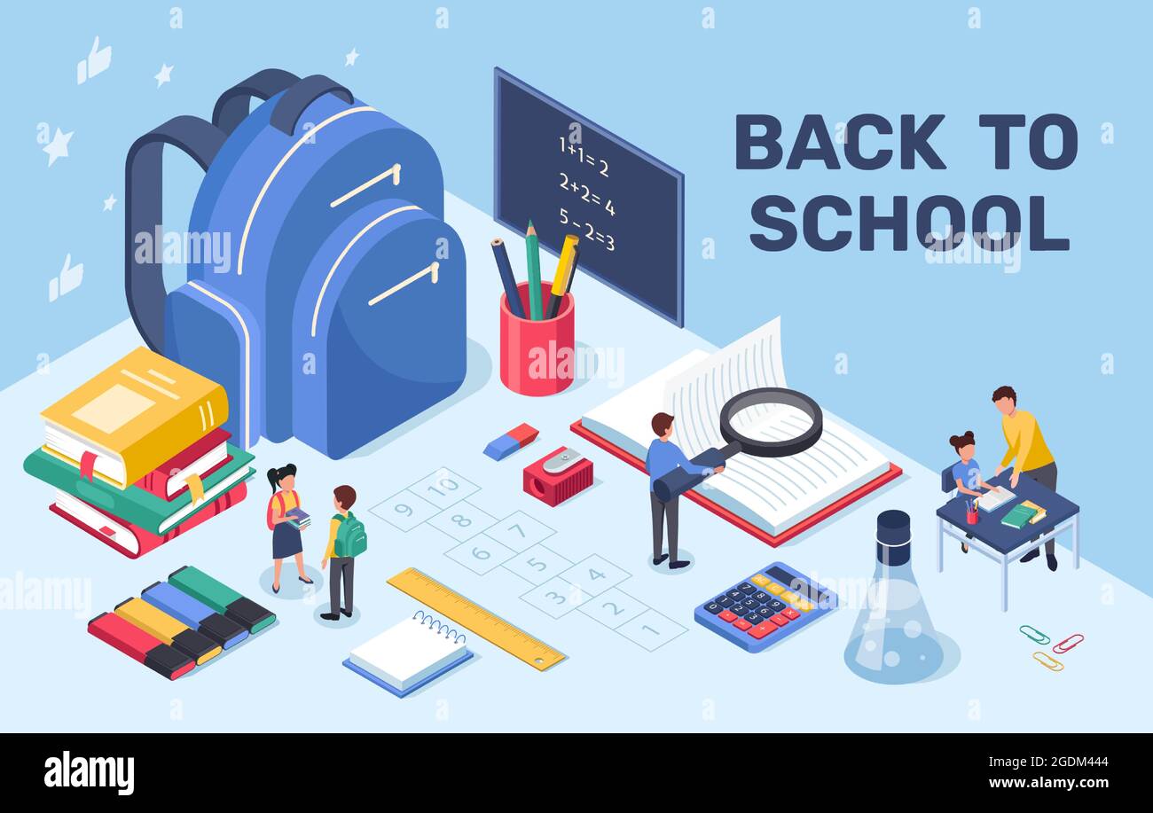 Back to school. Education and learning concept with kids backpack ...