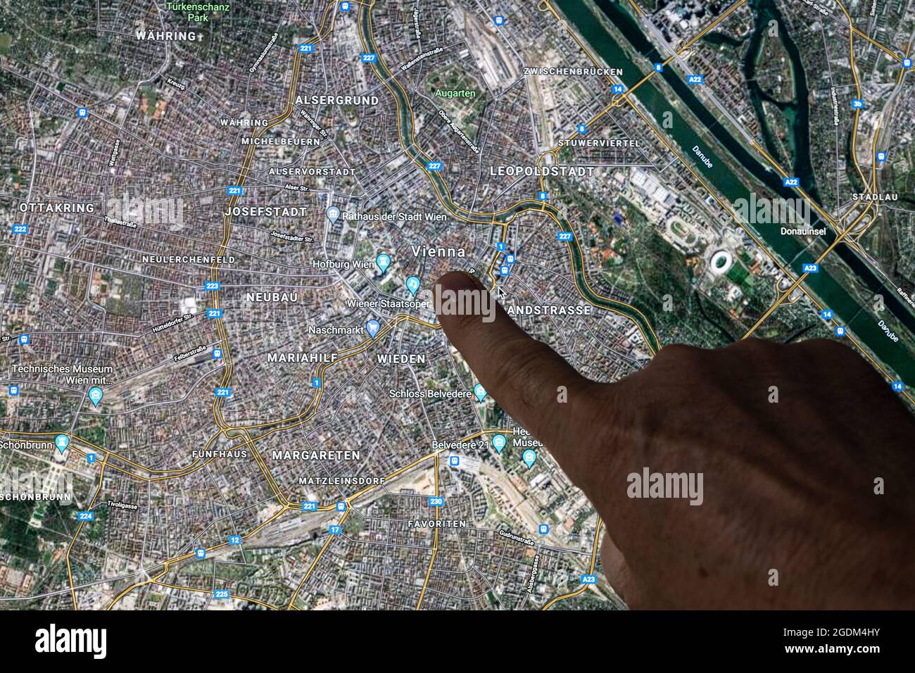 Map Vienna Austria Satellite View High Resolution Stock Photography and ...