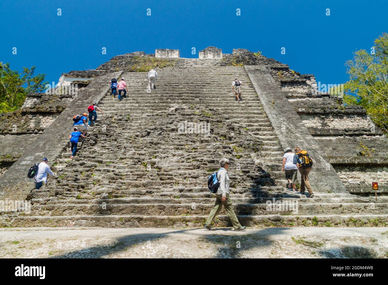 TIKAL, GUATEMALA - MARCH 14, 2016: Stairway of Talud-Tablero temple at ...