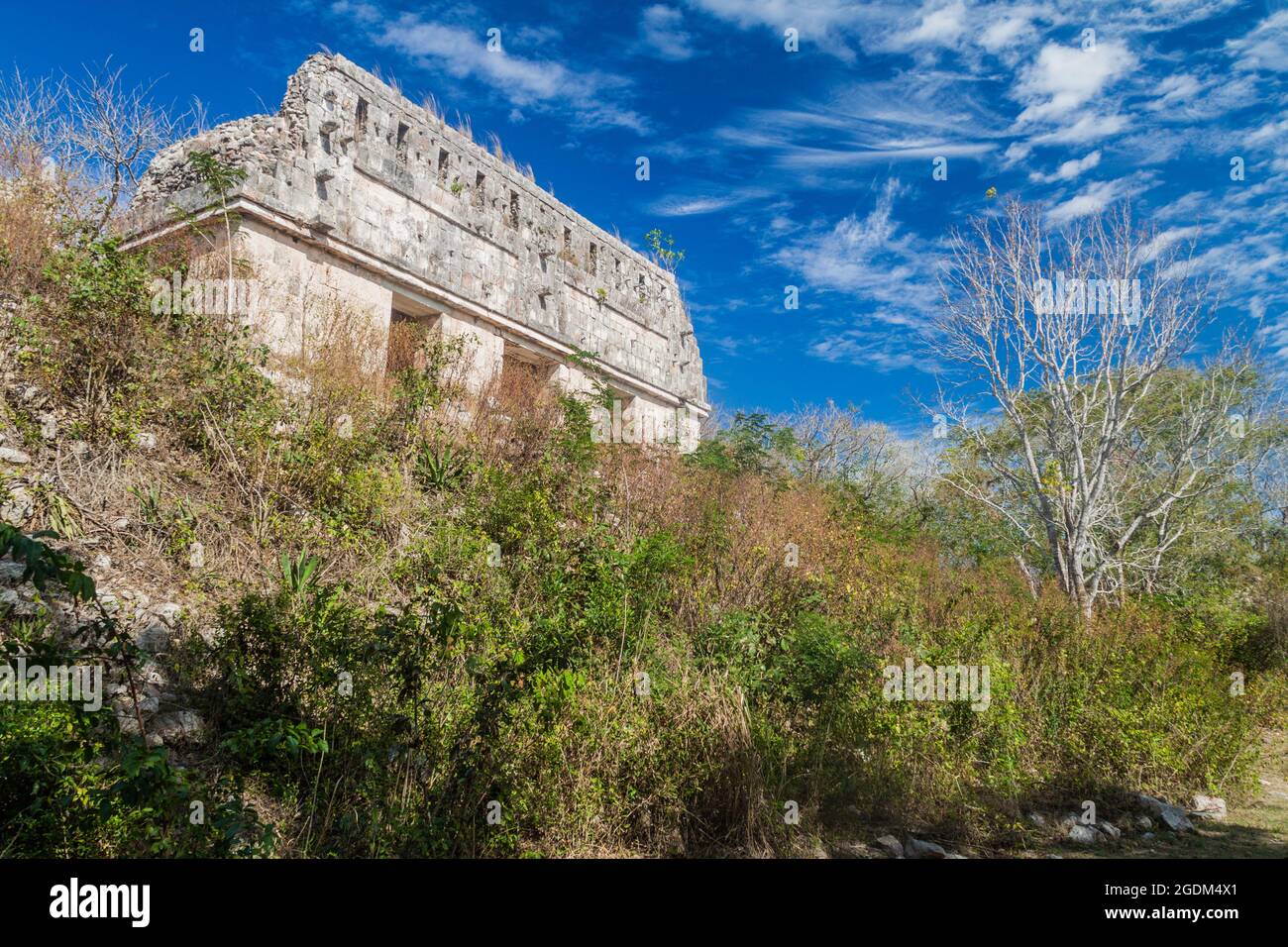 Building in the Cemetery temple group at the ruins of the ancient Mayan ...