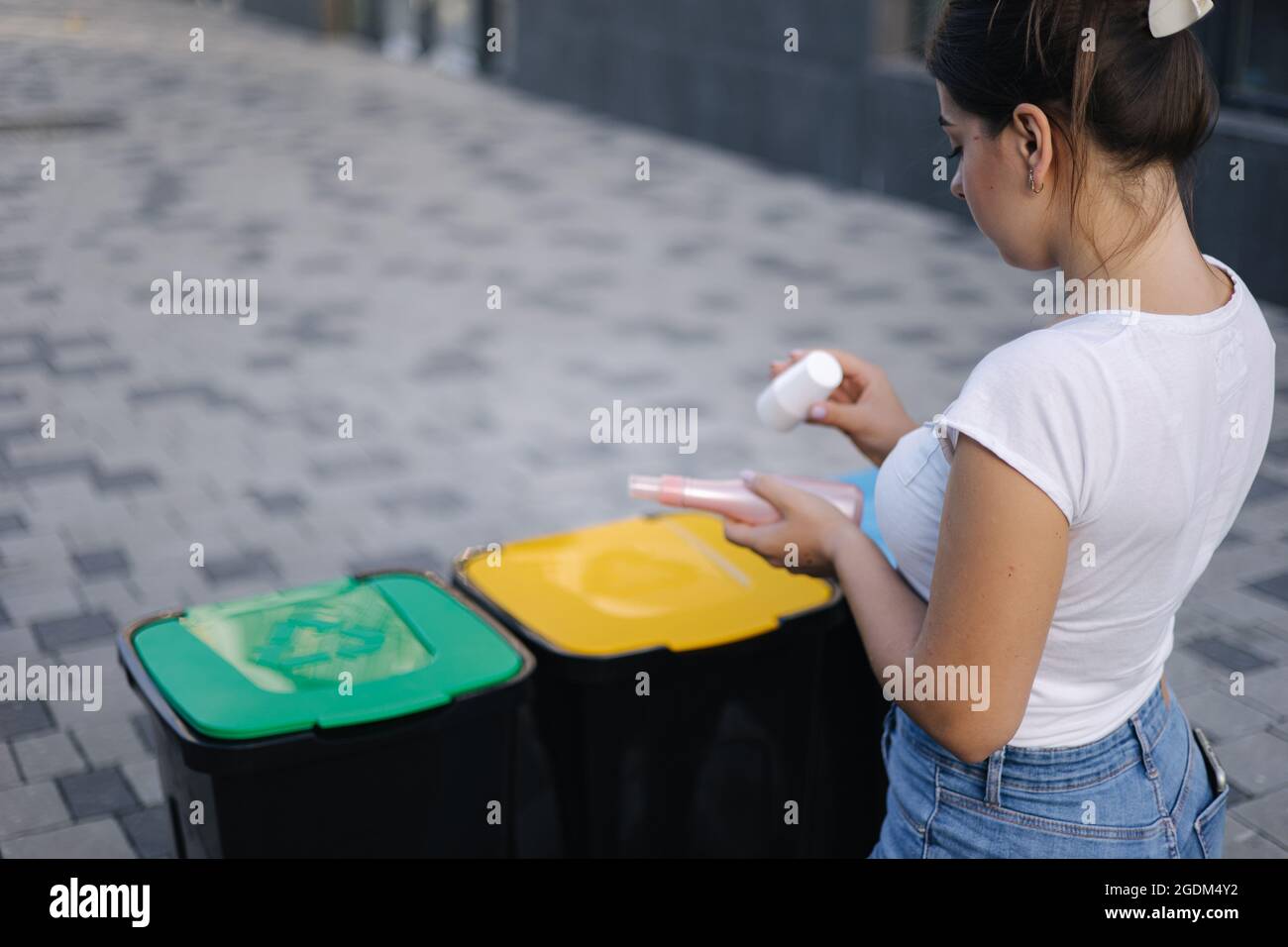 Empty shampoo bottles in the bin hi-res stock photography and images ...