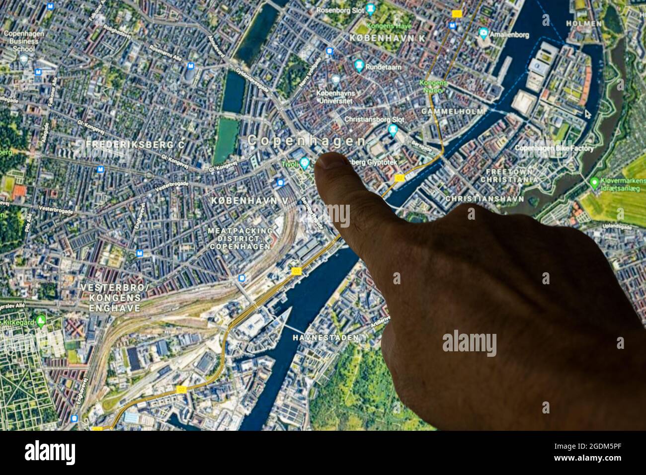 Copenhagen map satellite view denmark hi-res stock photography and ...