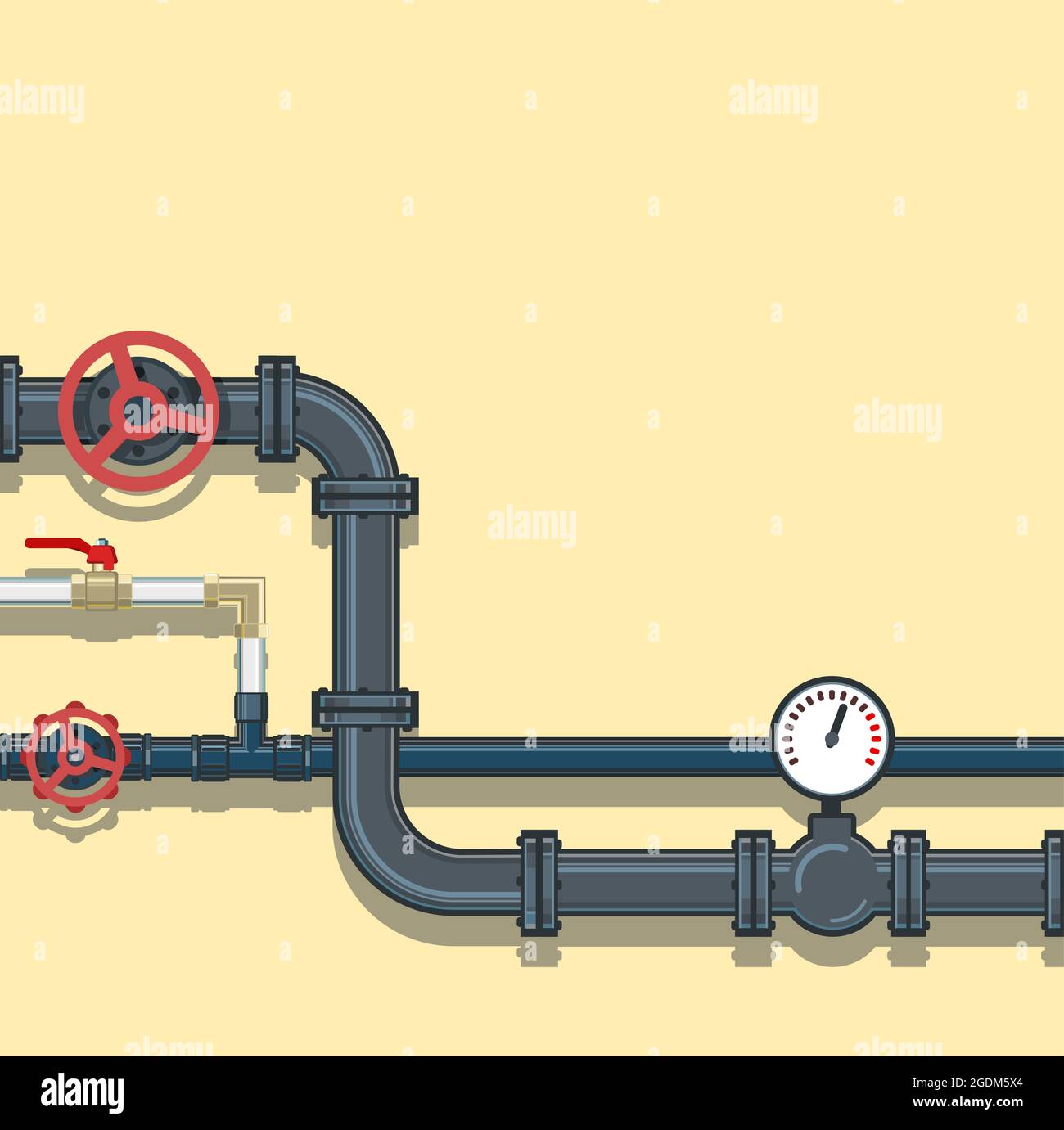 Water fittings. Pipeline for various purposes. Pressure gauge for ...