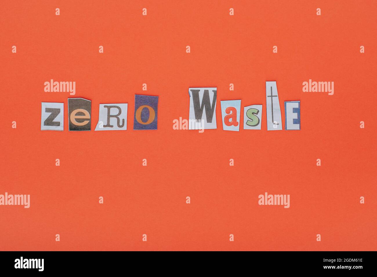 Zero waste words on a red background. flat lay. top view Stock Photo ...