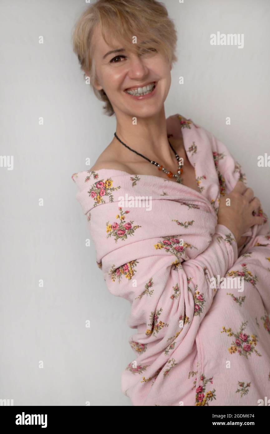 portrait of a smiling 50 year old woman in close-up Stock Photo - Alamy