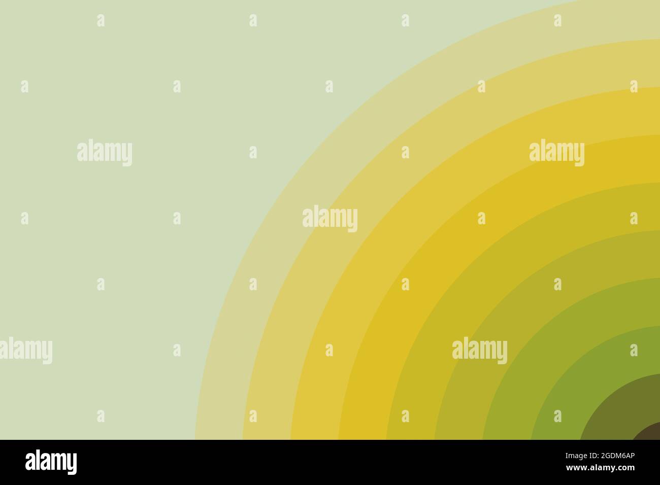 Abstract 2D background with a gradient circle of green rings and copy ...
