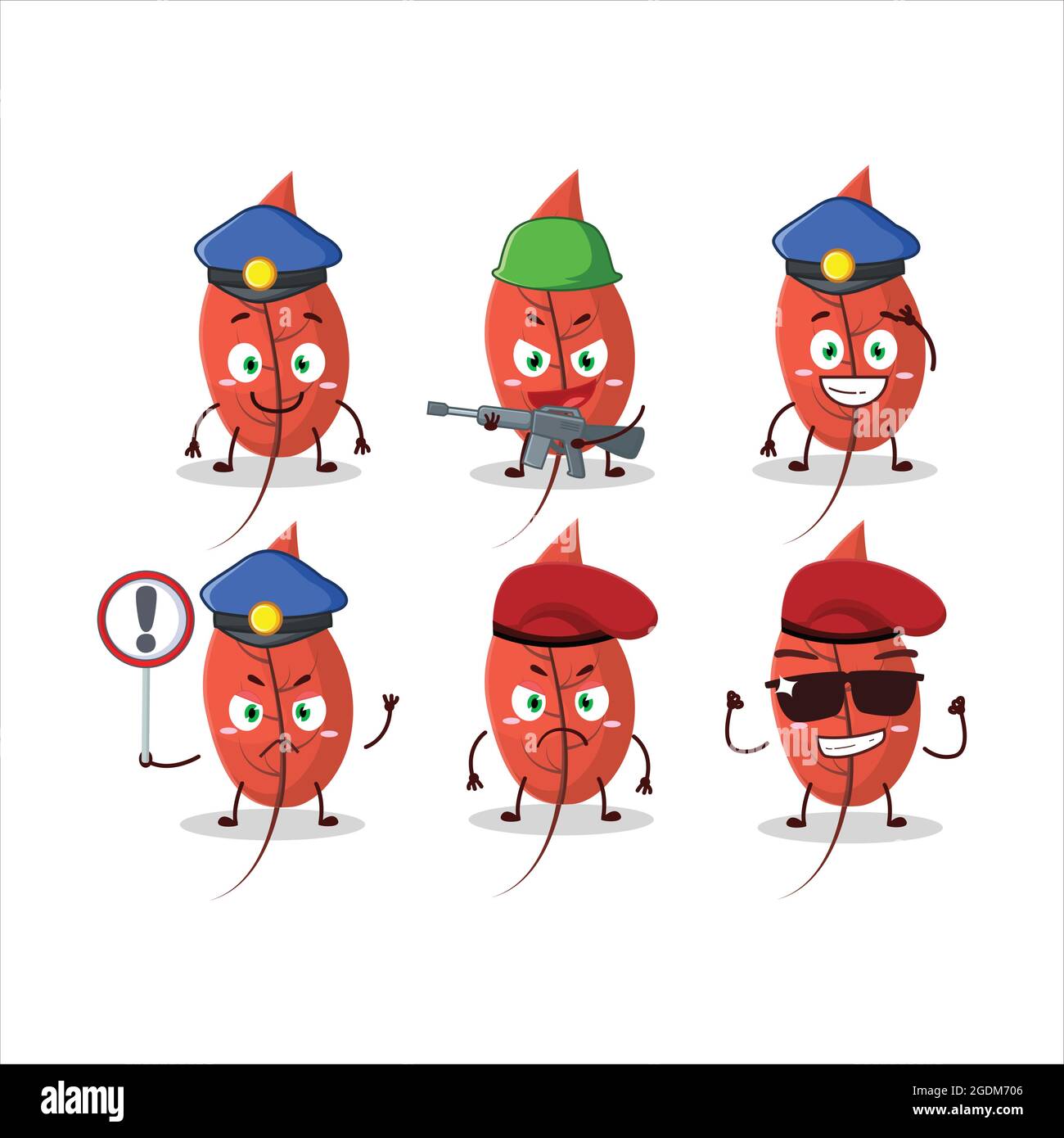 A dedicated Police officer of dried leaves mascot design style. Vector ...