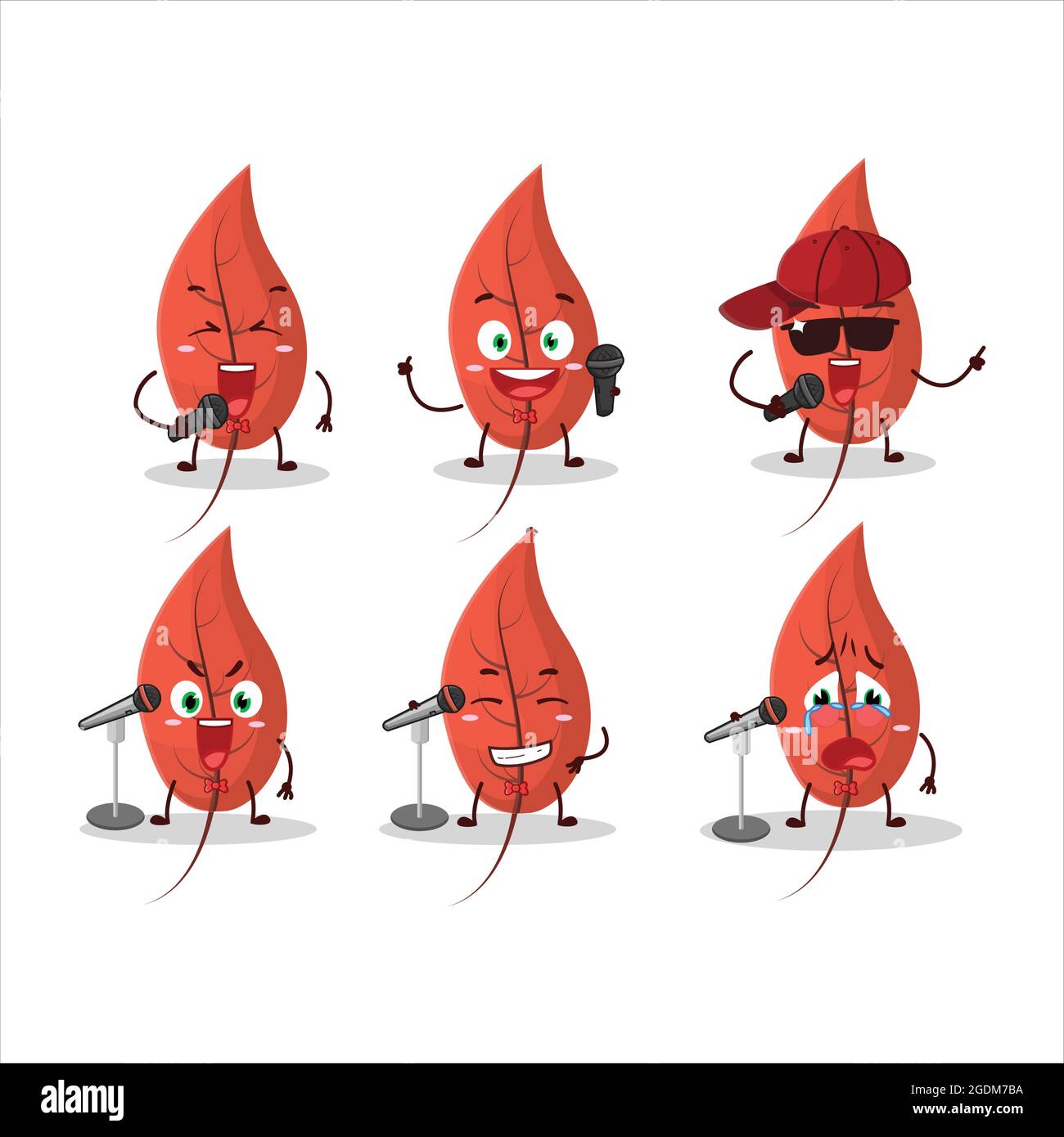 A Cute Cartoon design concept of dried leaves singing a famous song ...