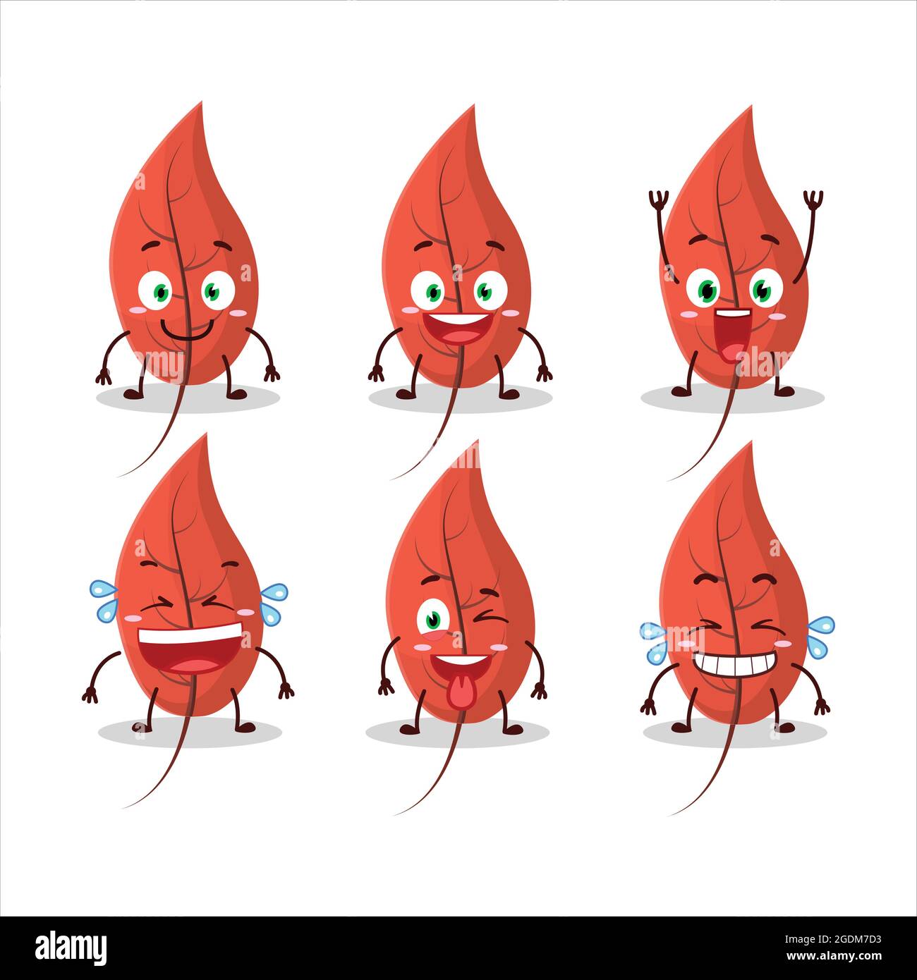 Cartoon character of dried leaves with smile expression. Vector ...