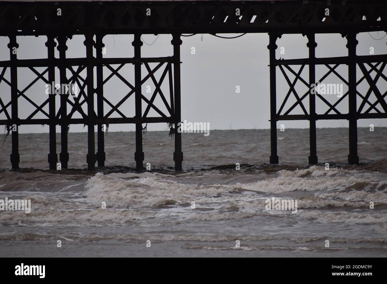 Metal pier structure and the sea Stock Photo - Alamy