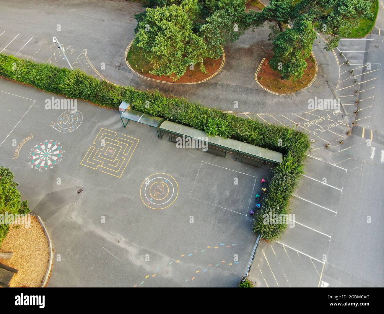 An aerial view of a traditional school playground Stock Photo - Alamy